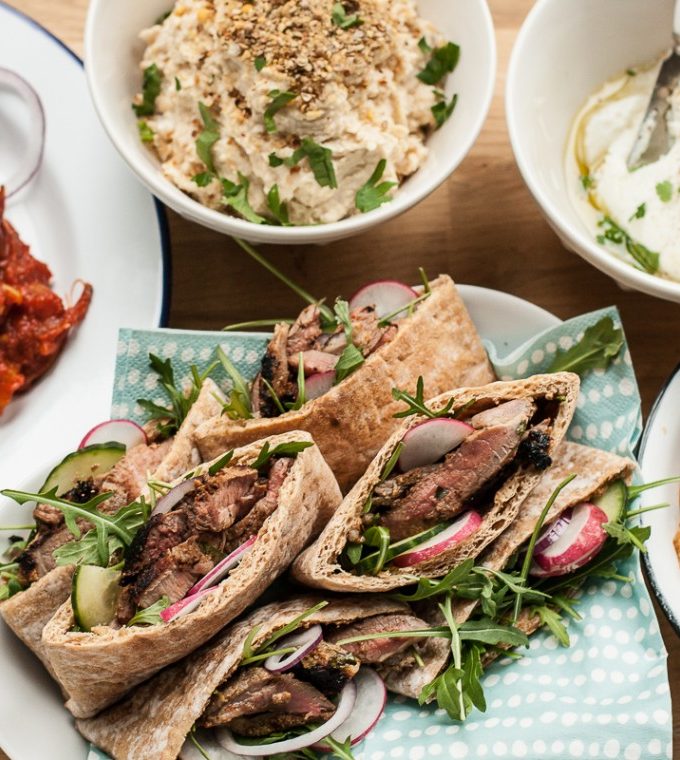 Pitta Pockets with Lamb with Sheep Yogurt Hummus and Labneh - Maison ...
