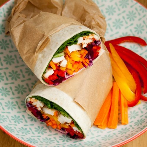 Rainbow Burrito Wraps With Spicy Chicken | Maison Cupcake