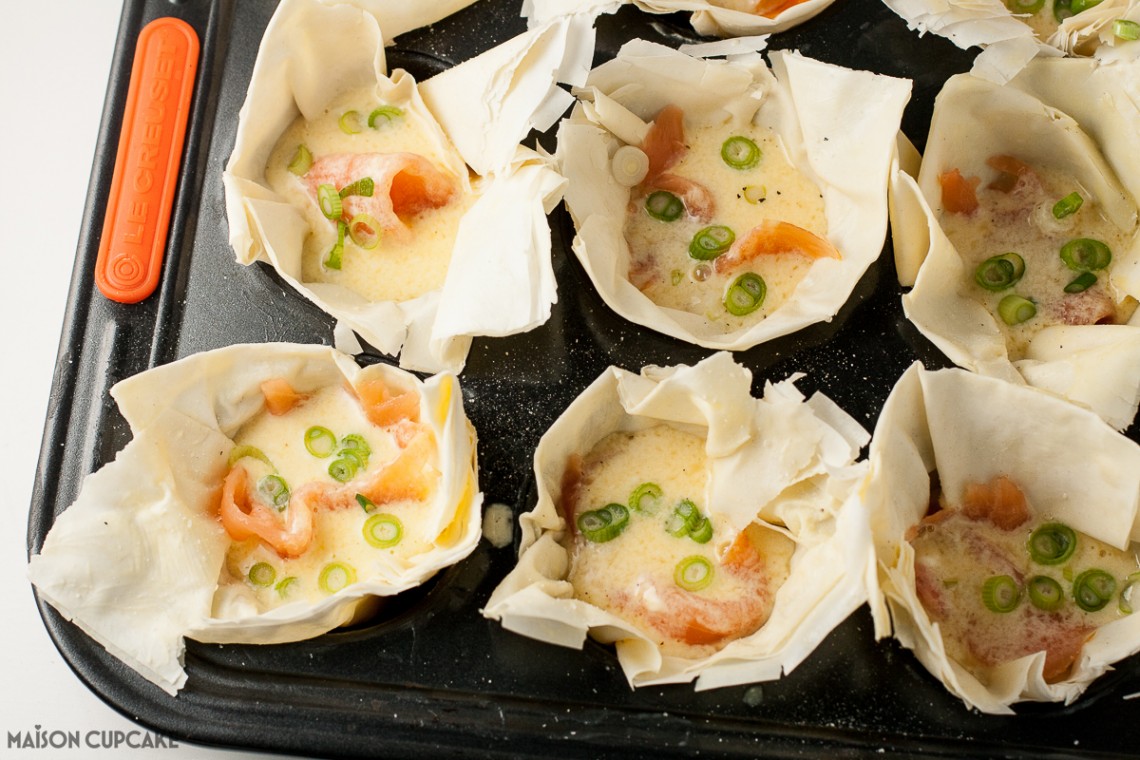 Mini Salmon Filo Quiches - Lighter Way To Enjoy Pastry